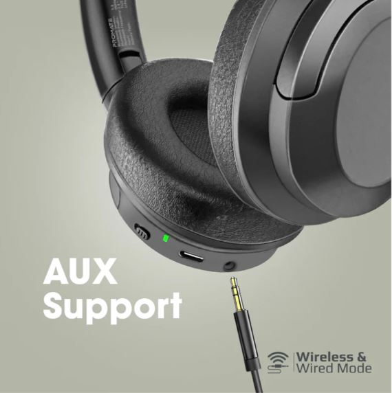 Promate Concord Wireless Headphones Hi-Fi Active Noise Cancelling ...